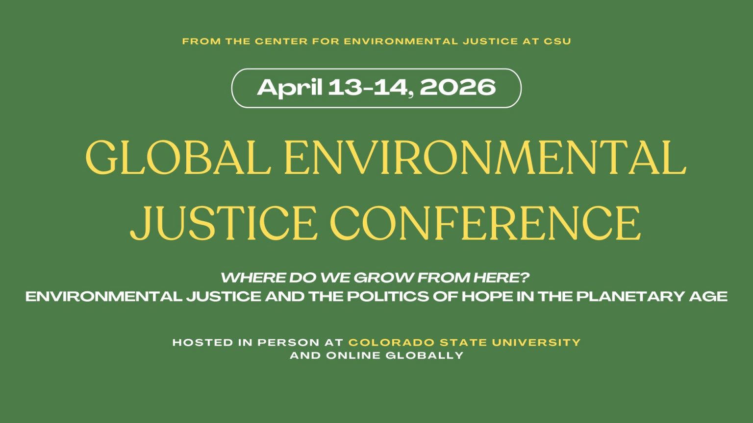 Global Environmental Justice Conference 2026 - Center for Environmental ...